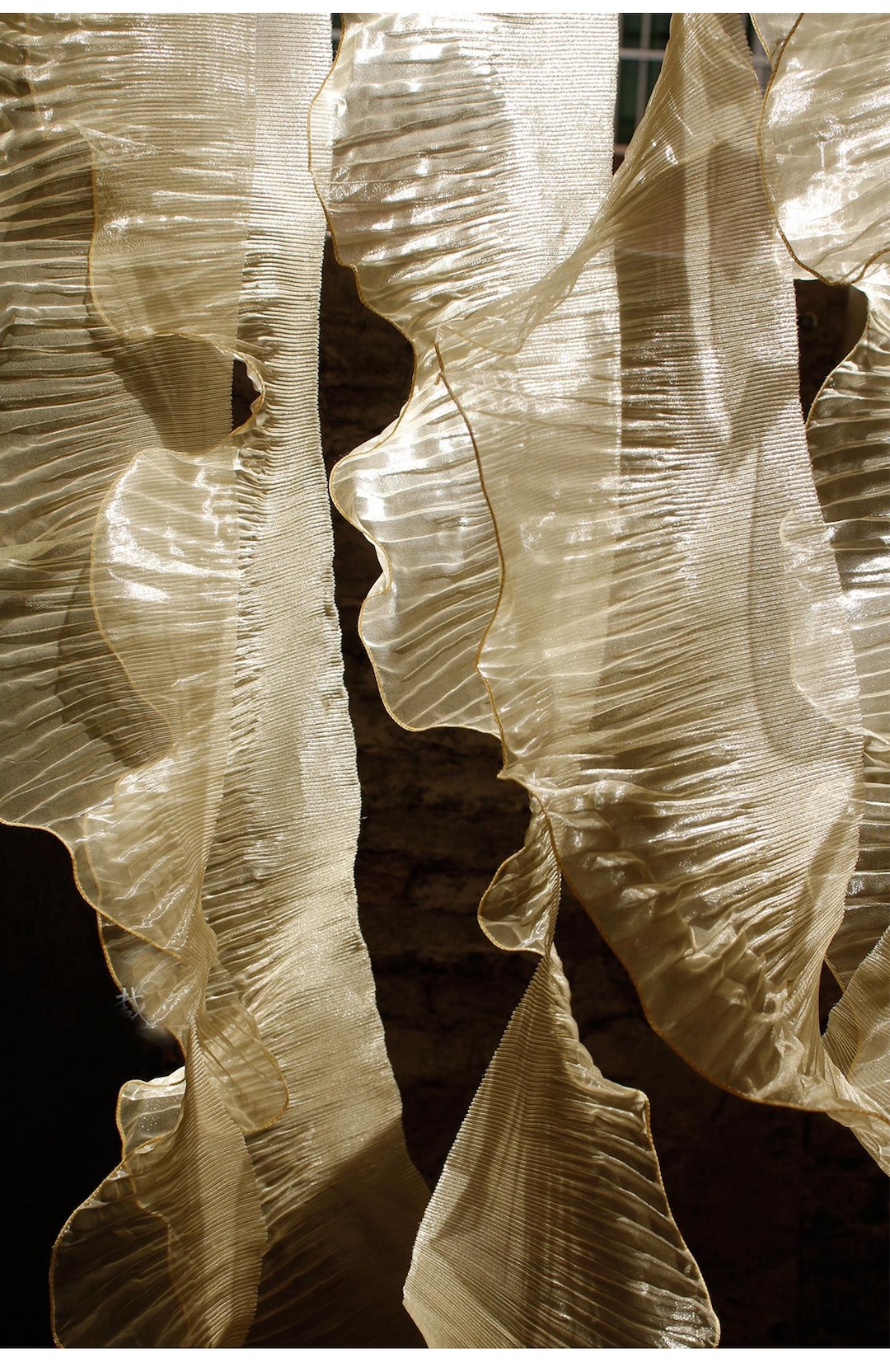 3 Meters 15cm 5.9" Wide Light Yellow Organza Gauze Lotus Leaf Edging ...