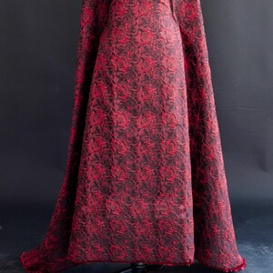Wine Red Rose Jacquard Fabric Wedding Party Diy Dress Pants Skirt Shirt ...