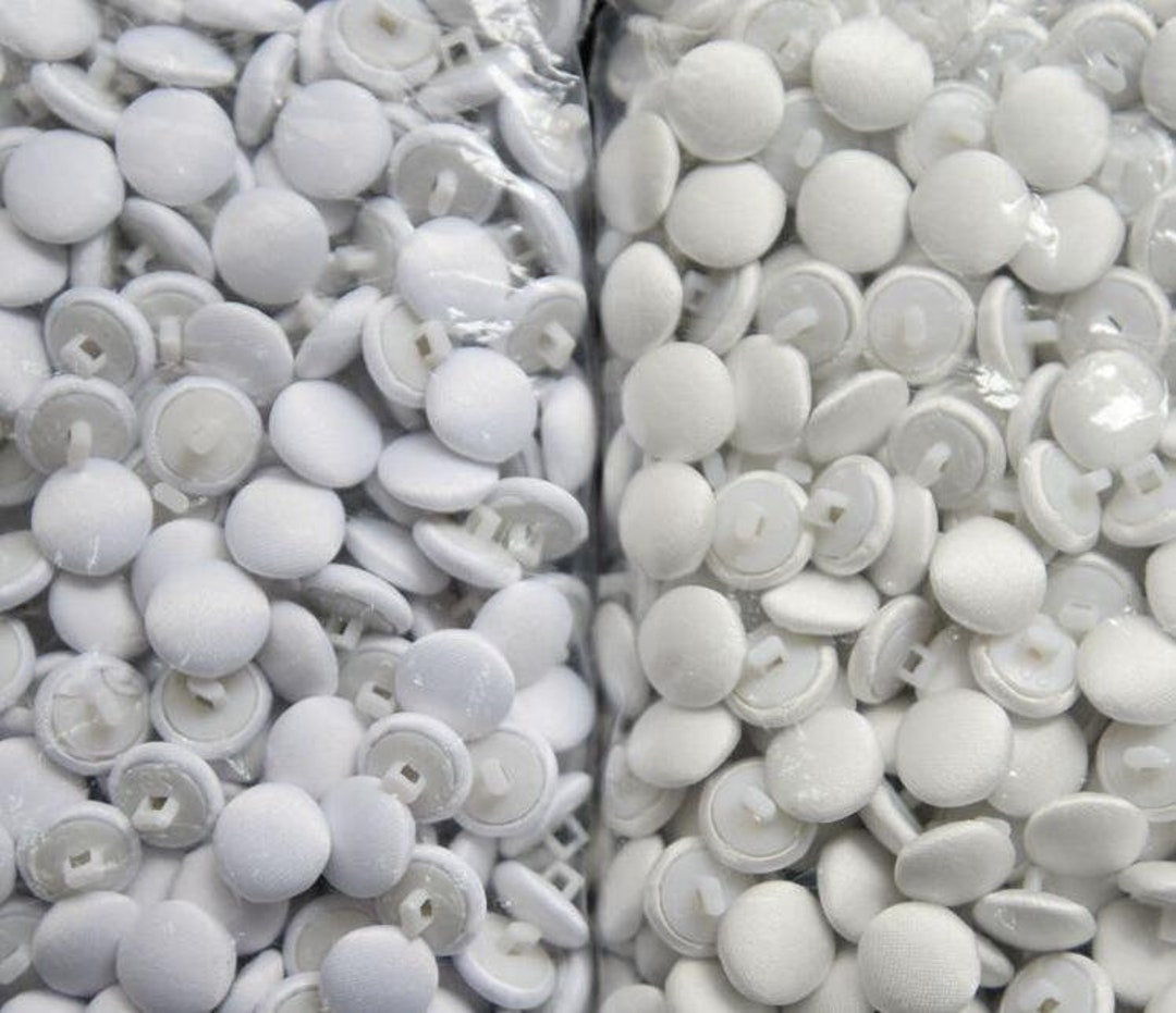 50pcs 12.5mm Wide Ivory/white Satin Back Buttons Closures Fasteners for ...