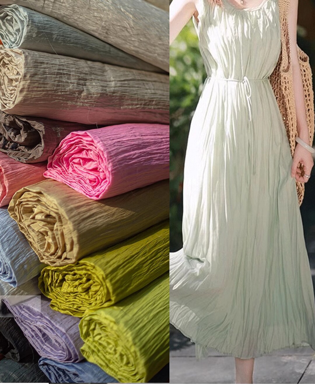 Texture Fabric Spring Autumn Pleat Dress Outerwear Pants Skin Friendly ...