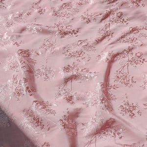 Blue/pink/green Rose Flower Royan Silk Jacquard Fabric Flowing Soft ...