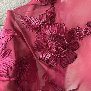 1.4 Meters Wide Elastic Embroidery Texture Lace Perspective Mesh Fabric ...