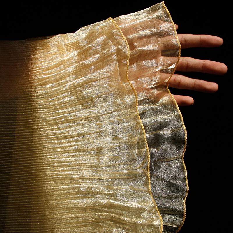 3 Meters 15cm 5.9" Wide Light Yellow Organza Gauze Lotus Leaf Edging ...