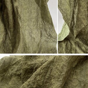 1.5 Meters Wide Green Wrinkled Texture Lightweight Cotton Blend Fabric ...