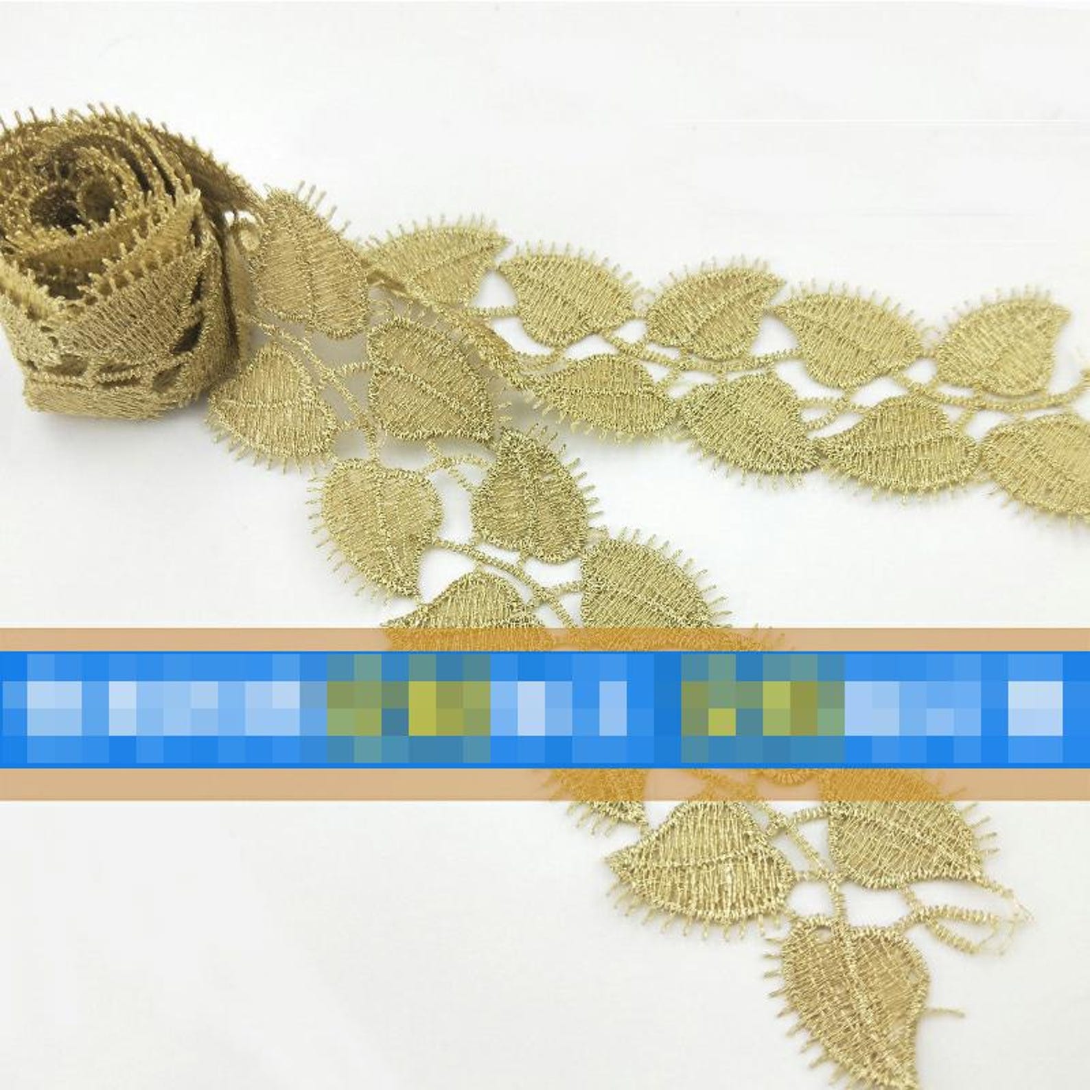5 Yards 4.5cm 1.77" Wide Gold Braid Leaf Fabric Embroidery Wedding ...