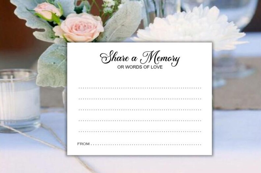 Share a Memory Note Cards Sympathy Words of Condolence Funeral Life ...