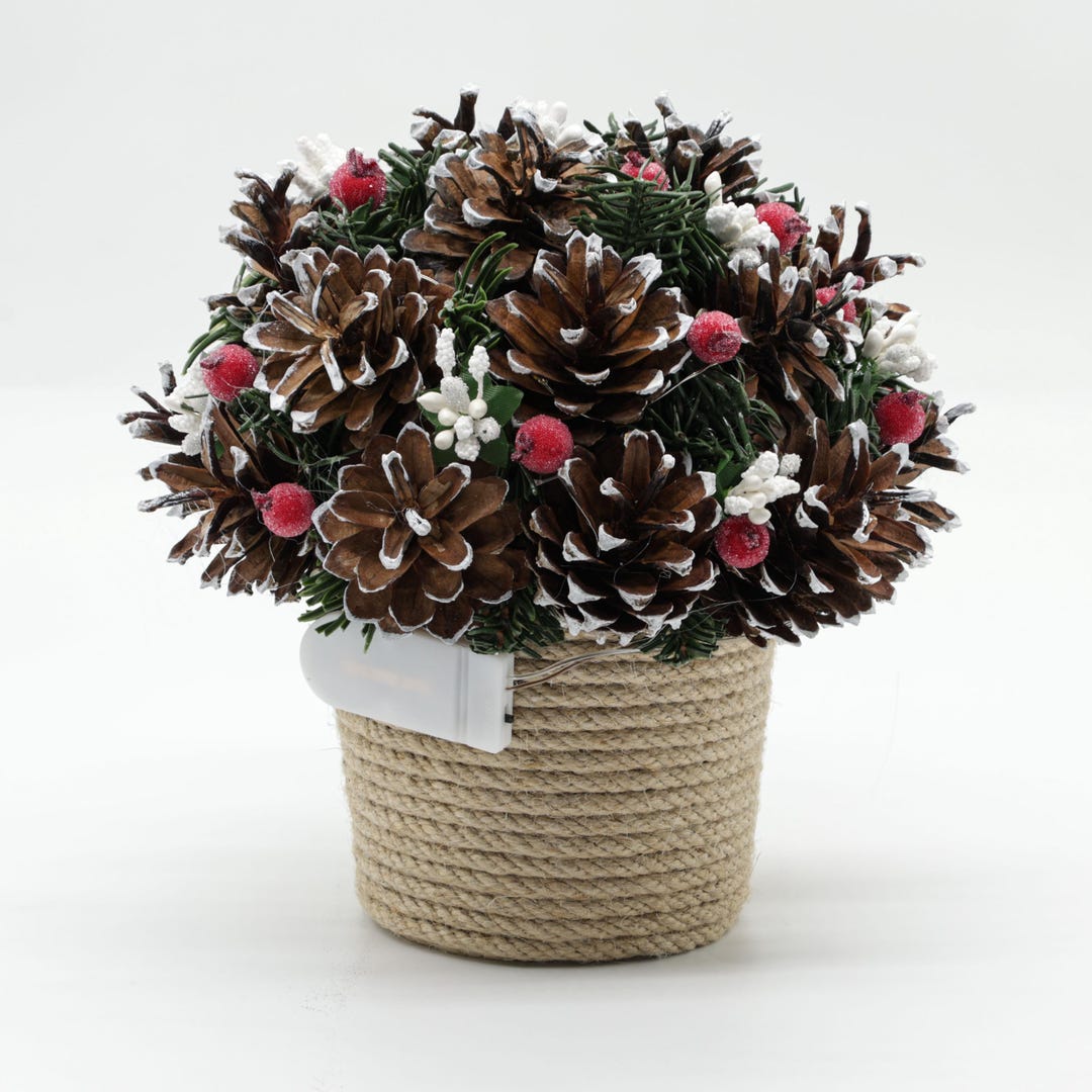Rustic Pine Cone Centerpiece | Handmade Christmas Table Decor | Jute ...