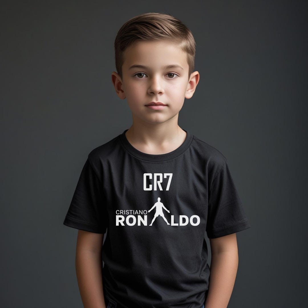Kids Ronaldo Inspired Soccer T-shirt, Footy Merch Ronaldo Tee, Boys ...