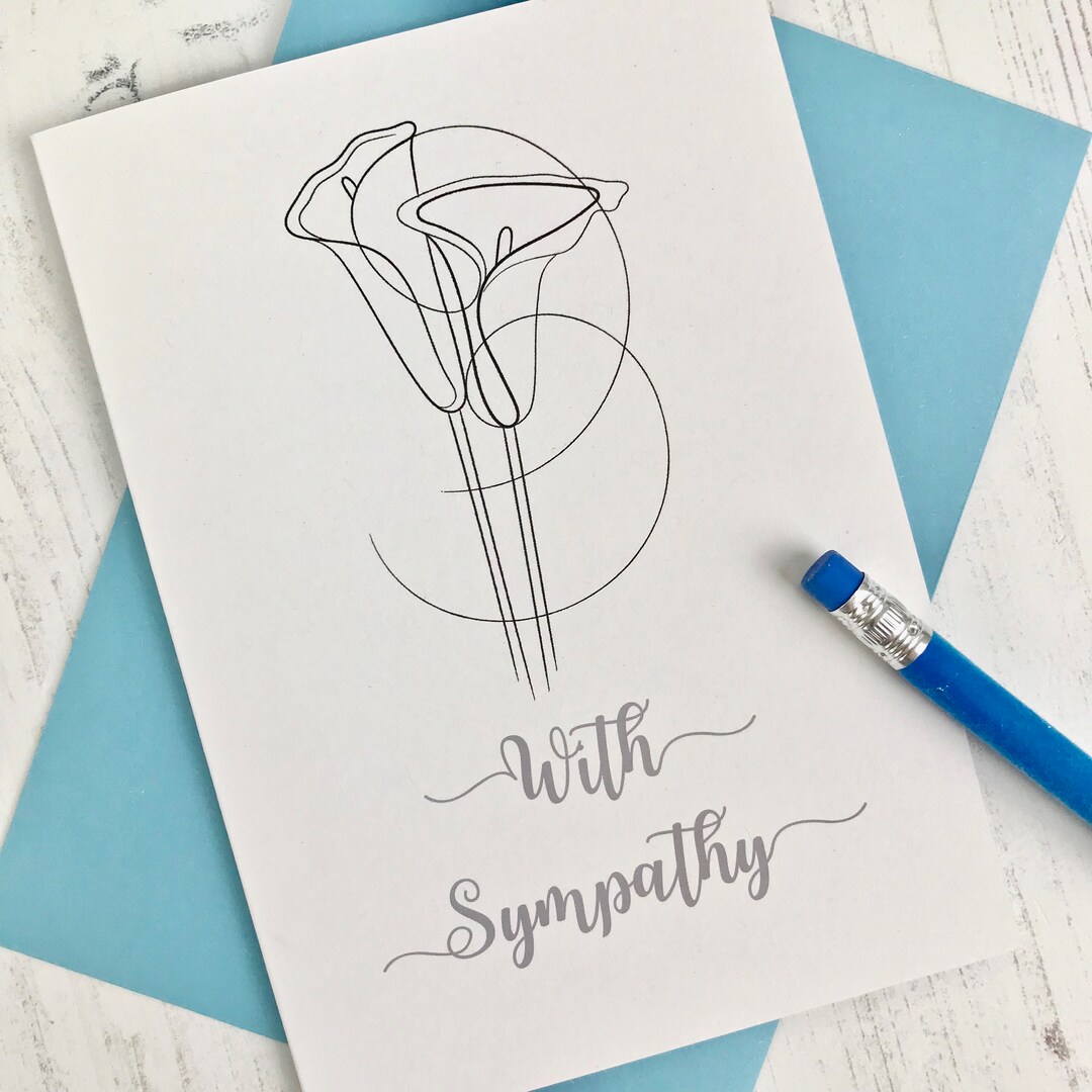 Calla Lily Sympathy Greetings Card - Etsy