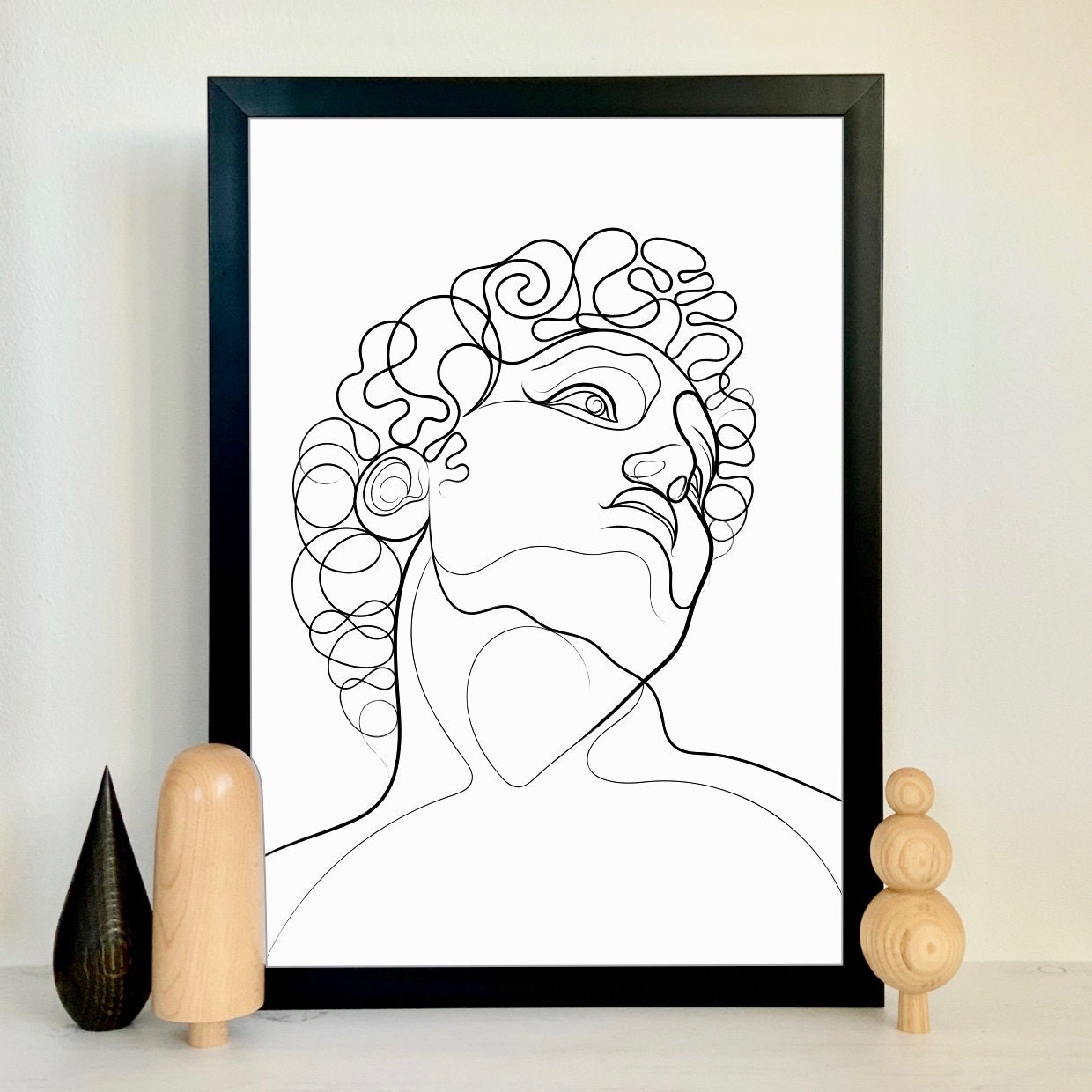 Line Portrait Of David Art Print unframed | Etsy