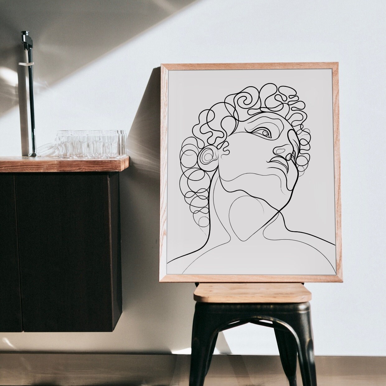 Line Portrait Of David Art Print unframed | Etsy