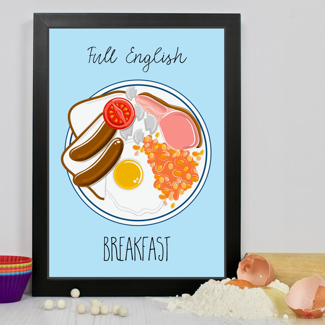 Full English Breakfast Illustration Art Print unframed - Etsy