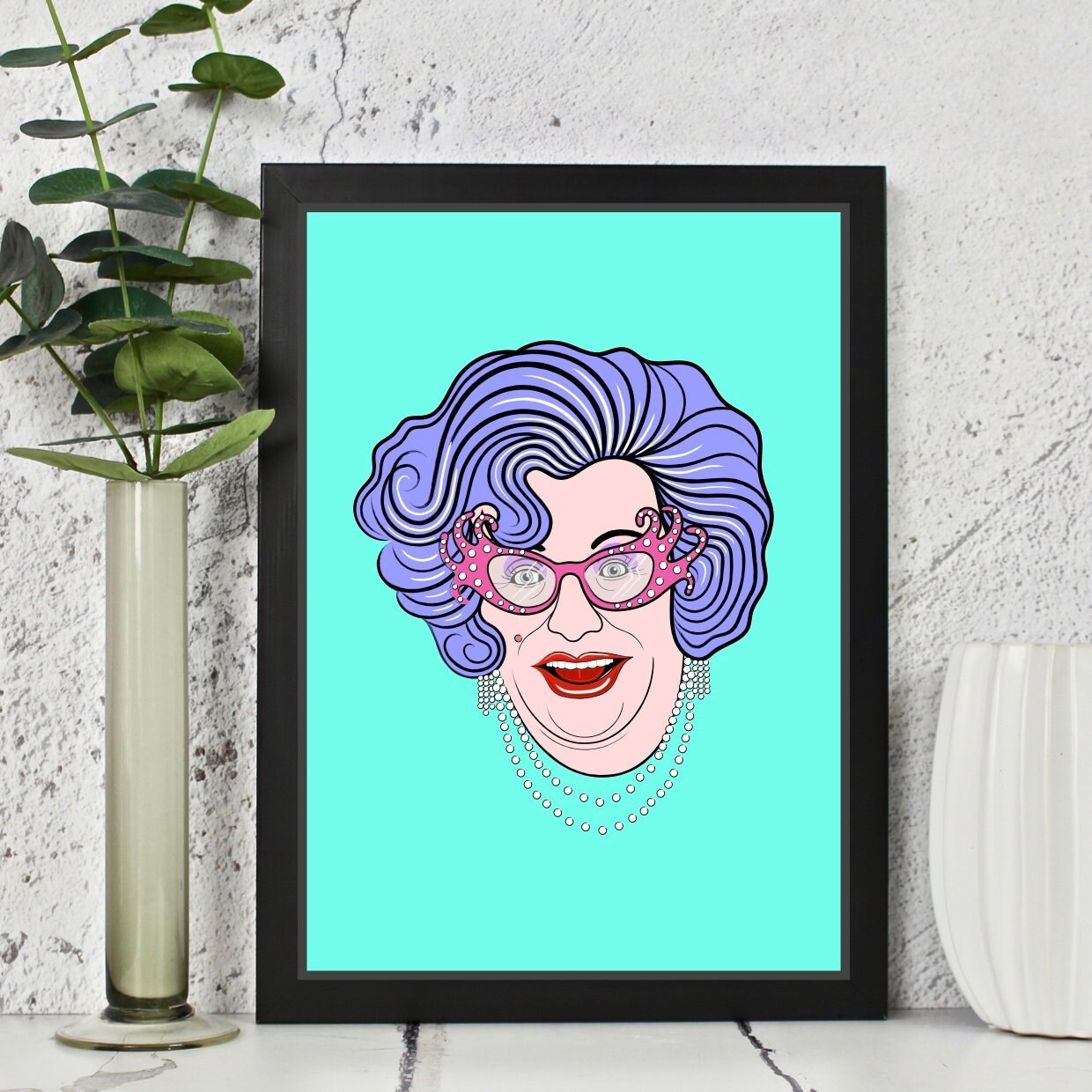 Dame Edna Illustrative Portrait Print | Etsy