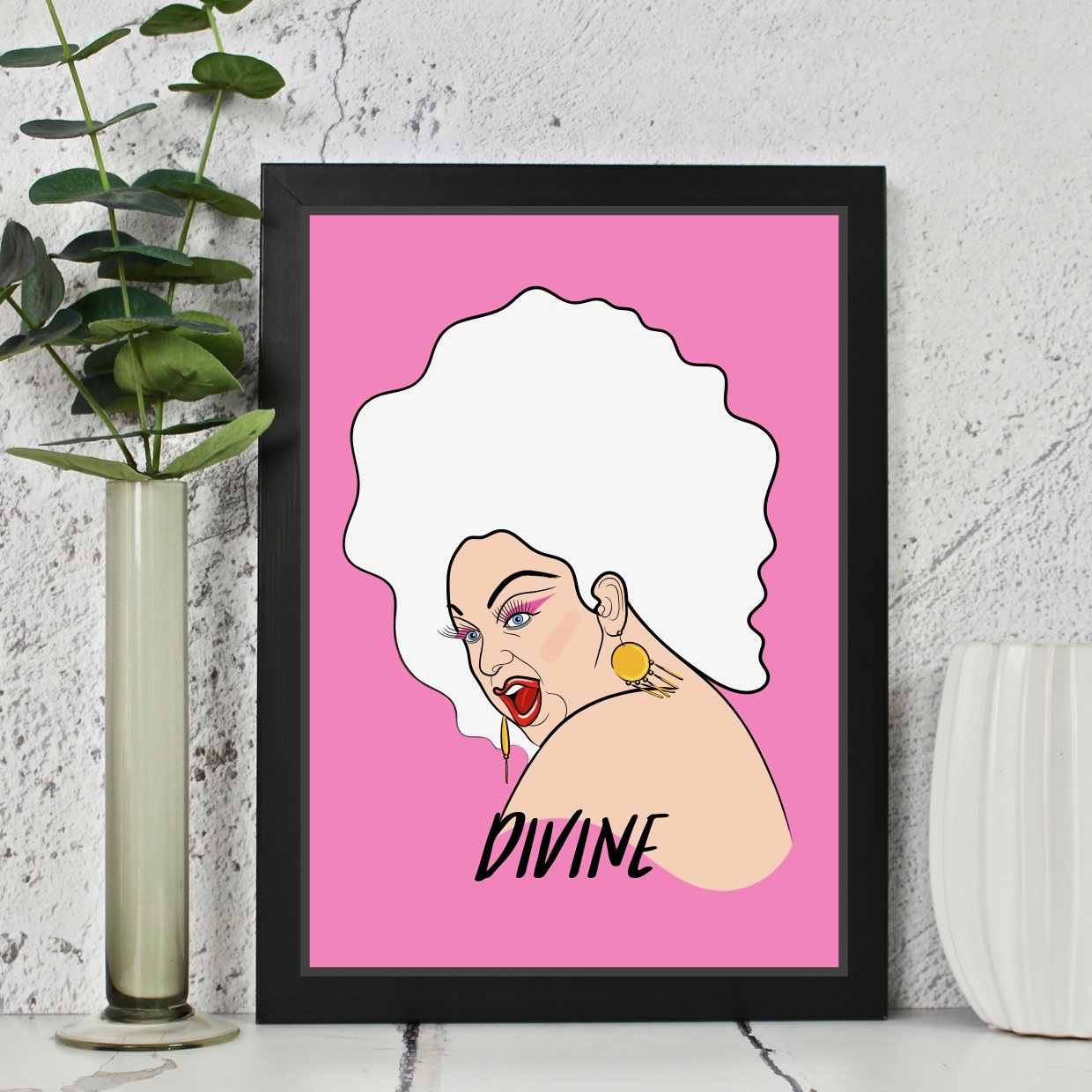 Drag Queen Divine Illustrative Portrait Print unframed - Etsy UK