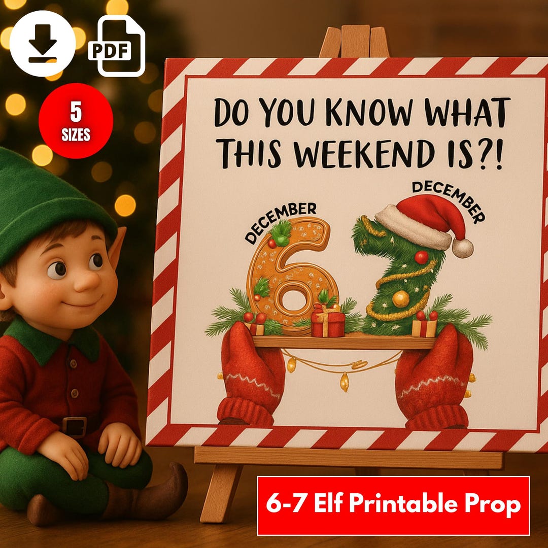 6-7 Christmas Elf Meme Card, Funny Printable Prop (PDF) - Etsy