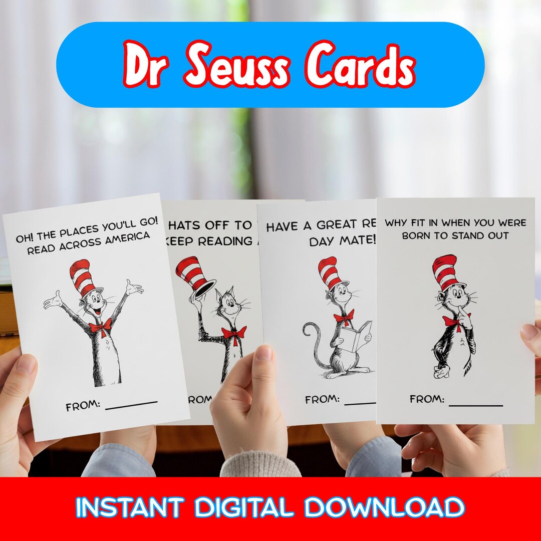 Printable Dr Seuss Gift Cards | Read Across America | Treat Tags, Oh ...