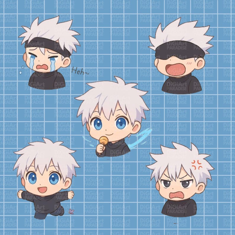 Gojo Satoru Anime Clipart PNG Bundle | Jujutsu Kaisen (digital Download ...