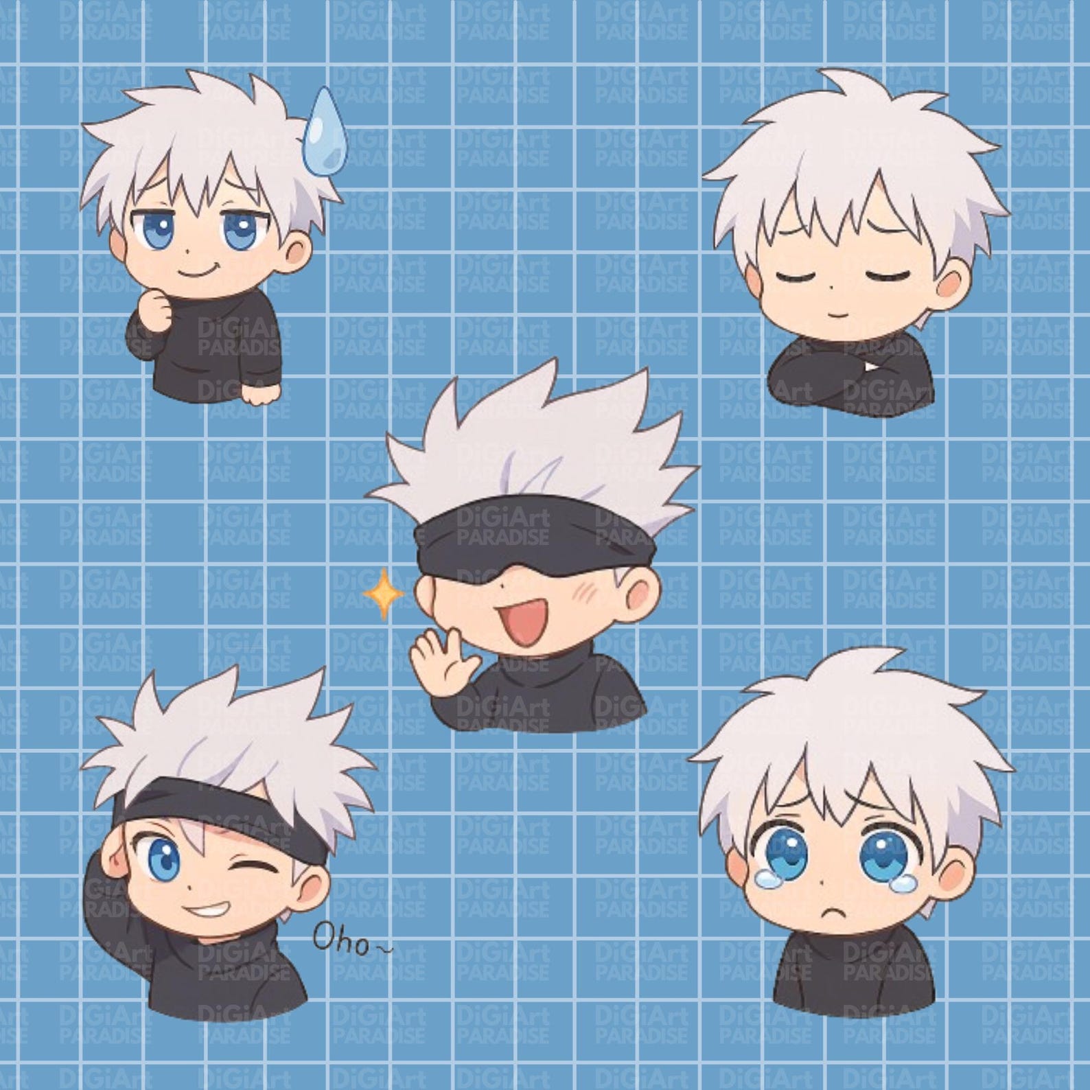 Gojo Satoru Anime Clipart PNG Bundle | Jujutsu Kaisen (digital Download ...