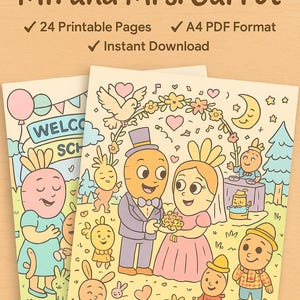 Mr. and Mrs. Carrot – Printable Coloring Book for Kids | 24 Fun A4 ...