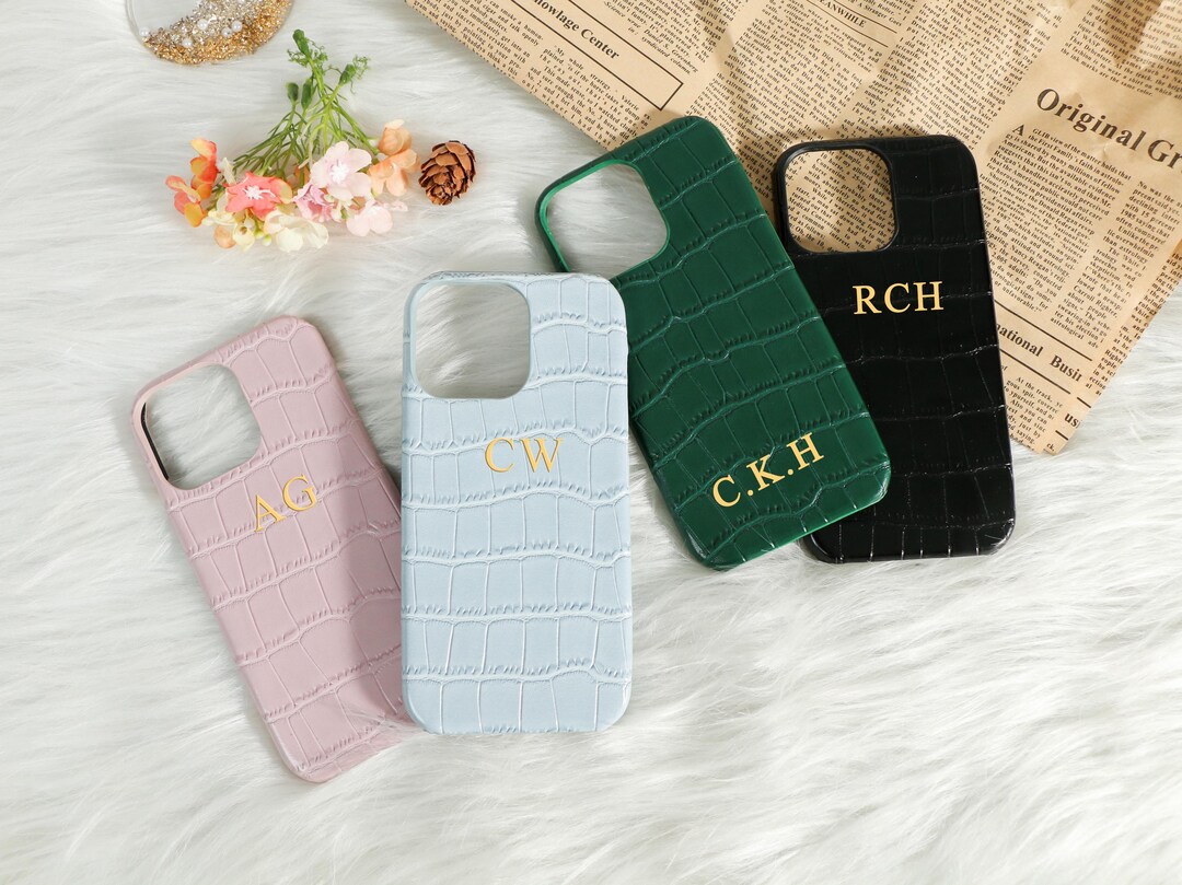 Personalized Crocodile Leather iPhone Case, Custom Embossed Phone Case ...