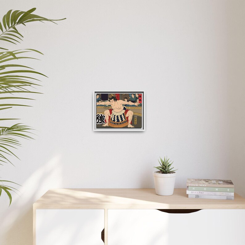 Framed Matte Canvas Art Print, Japanese sumou wrestler Wall Decor, Home ...
