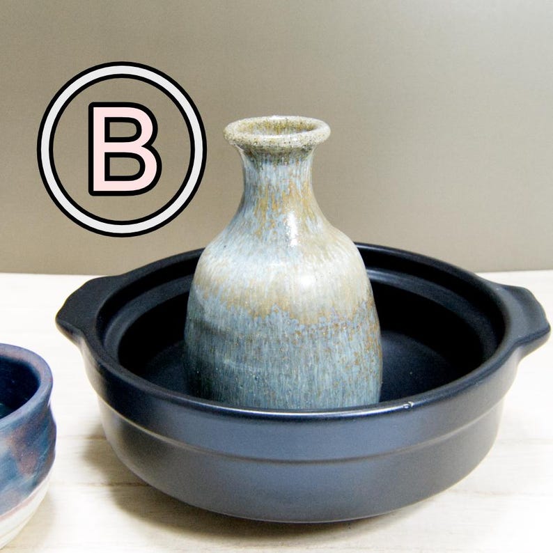 Sake bottle cups hot pottery set dad him Birthday gift gifts japanese ...