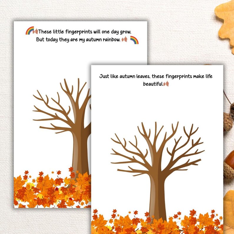 Fingerprint Keepsake Printables / Fall / Autumn Tree Thumbprints Craft ...