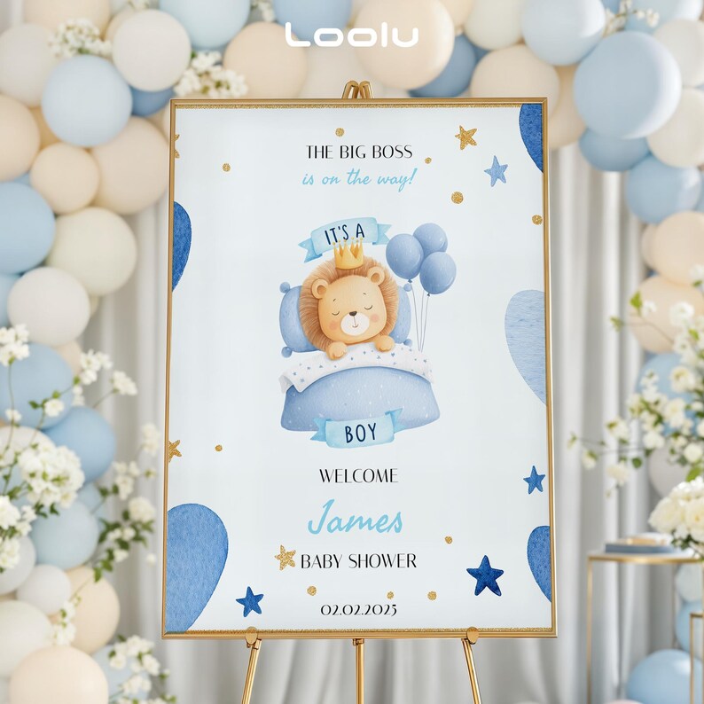 Blue Baby Animals Clipart Bundle: Boy Baby Shower Decorations (PNG ...
