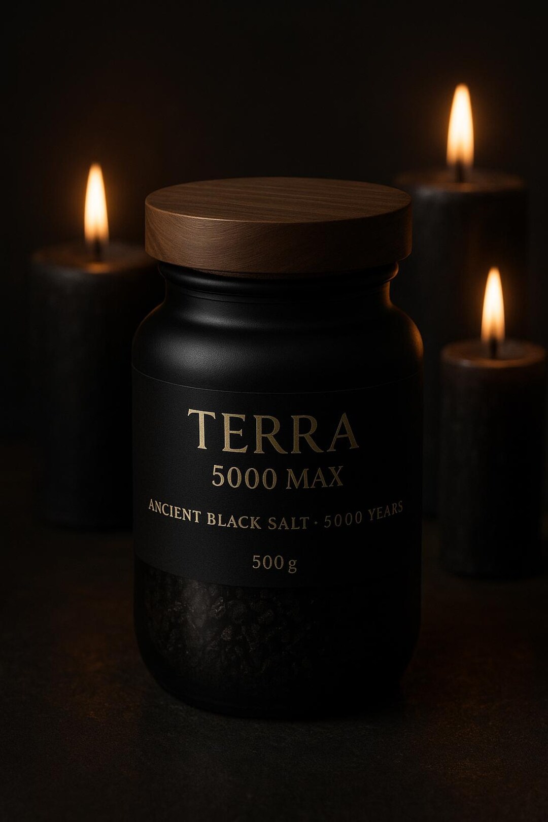 TERRA 5000 MAX – 500g Black Himalayan Salt Jar | Ancient Crystal ...