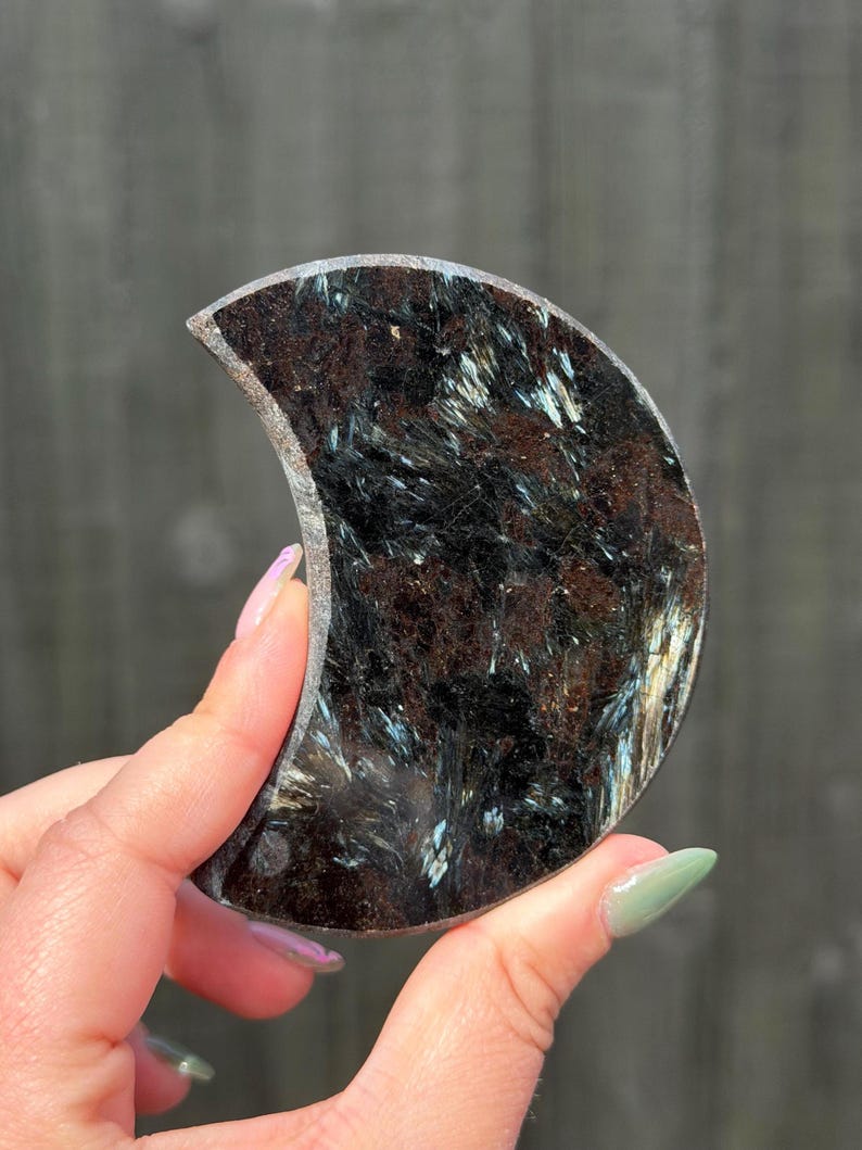 Arfvedsonite Moon - Crystal - Polished Gemstone - Chakra - Firework ...