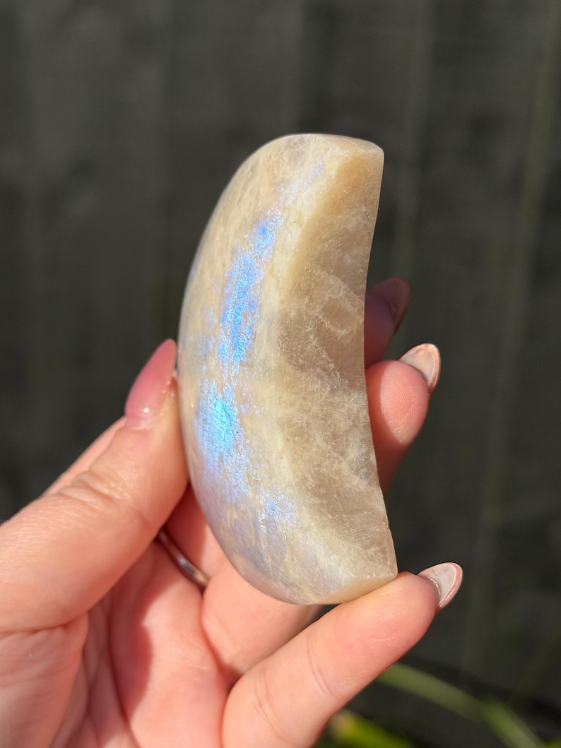 Moonstone Moon on Stand - Crystal - Blue Flash - High Quality ...