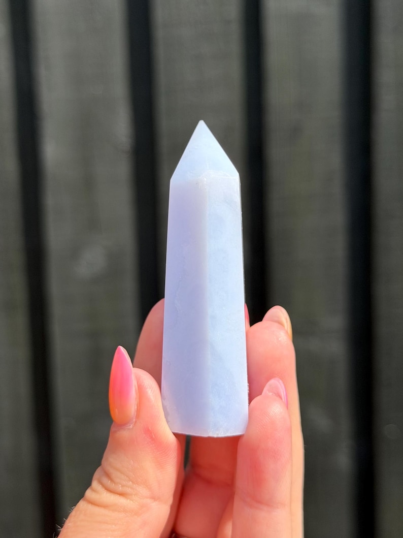 Blue Lace Agate Tower - Crystal - Polished Gemstone - Chakra - Rare ...
