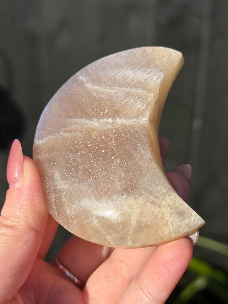 Moonstone Moon on Stand - Crystal - Blue Flash - High Quality ...