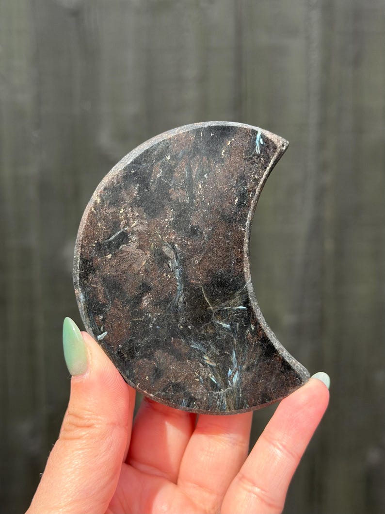 Arfvedsonite Moon - Crystal - Polished Gemstone - Chakra - Firework ...