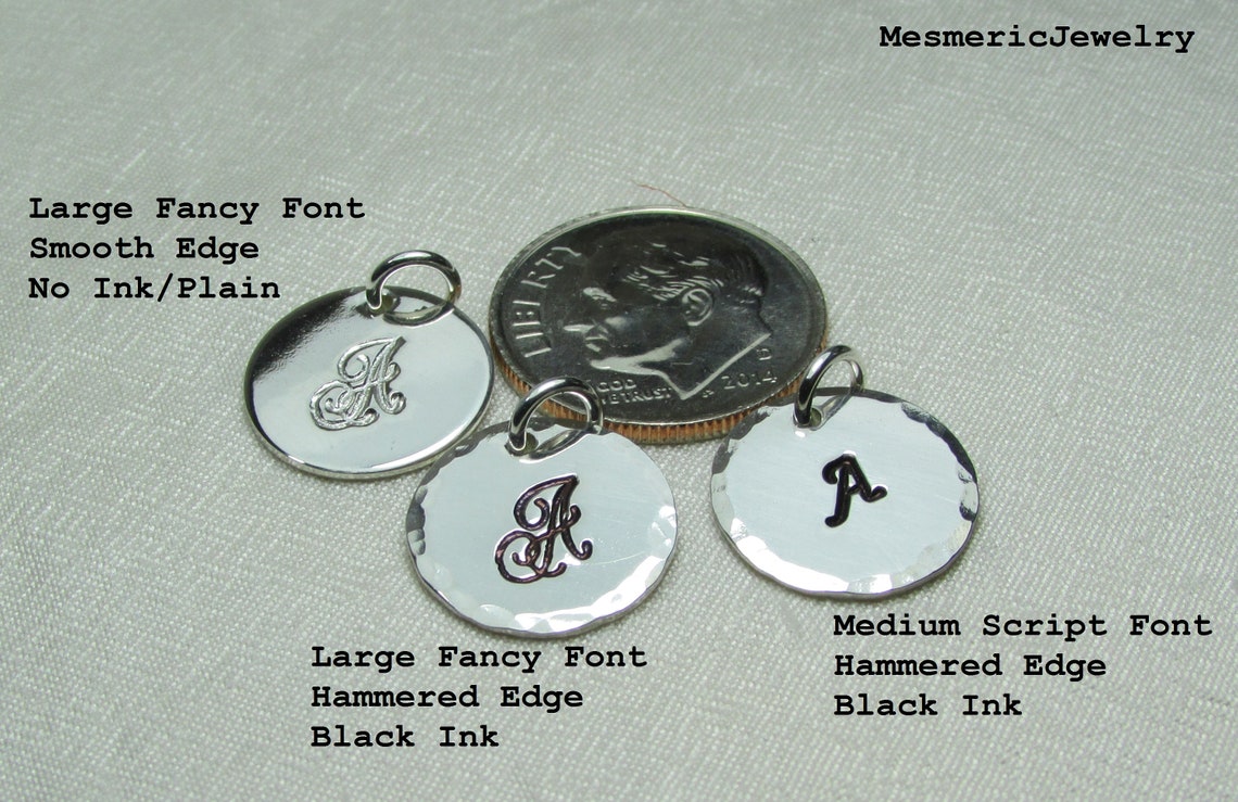 Monogram Charm Single Stamped Medium Charm Monogram Name Plate - Etsy