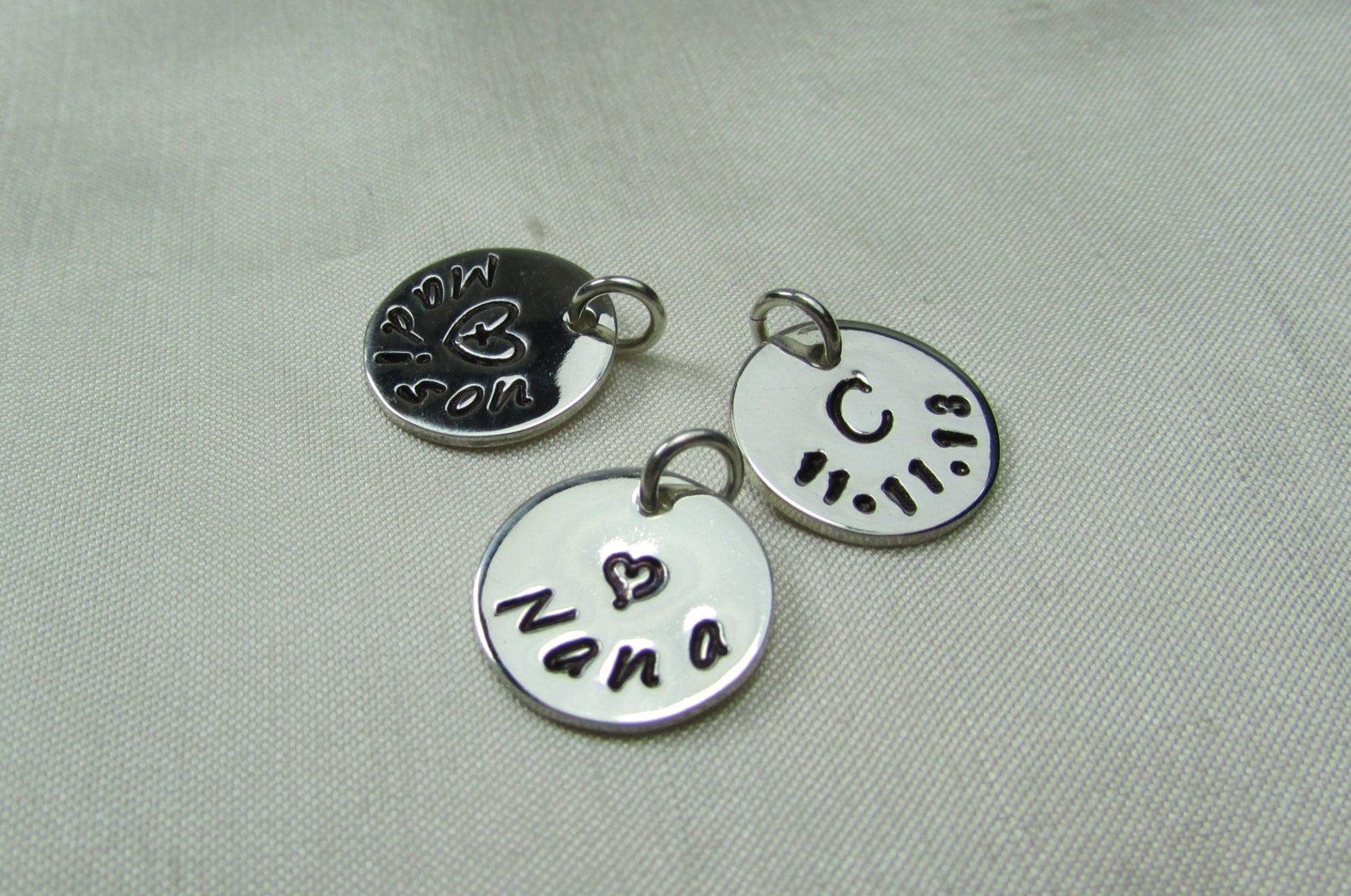 Monogram Charm Single Stamped Medium Charm Monogram Name Plate - Etsy