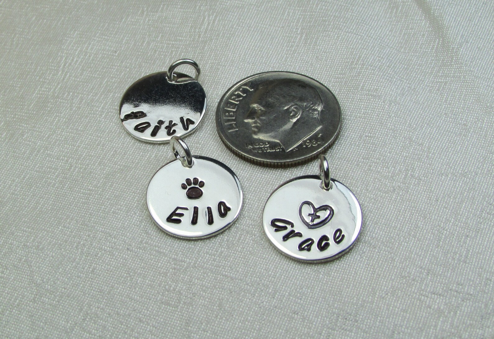 Monogram Charm Single Stamped Medium Charm Monogram Name Plate - Etsy