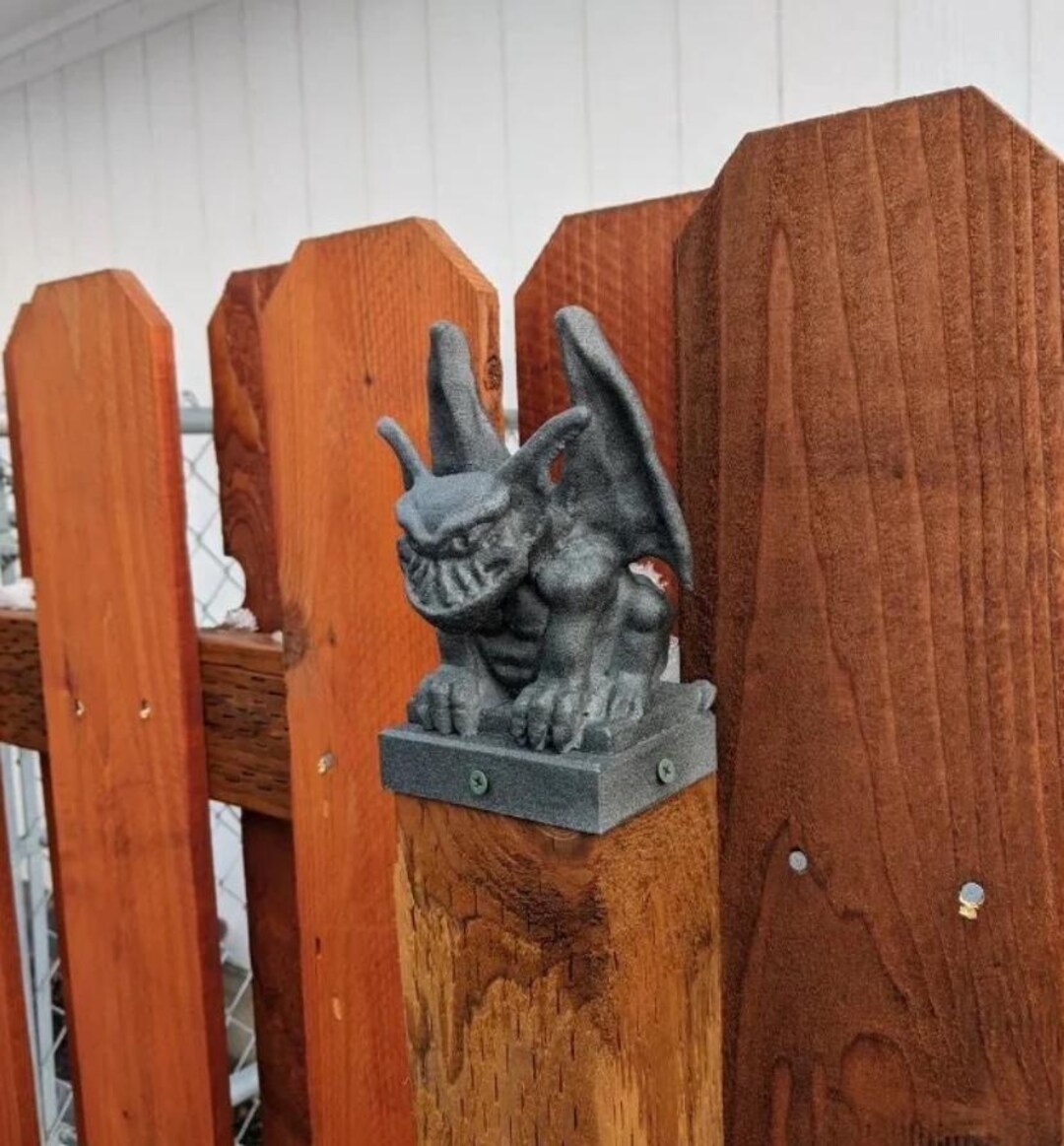 Gargoyle Fence Post Topper | Fence Post Decor | Garden Accessories ...