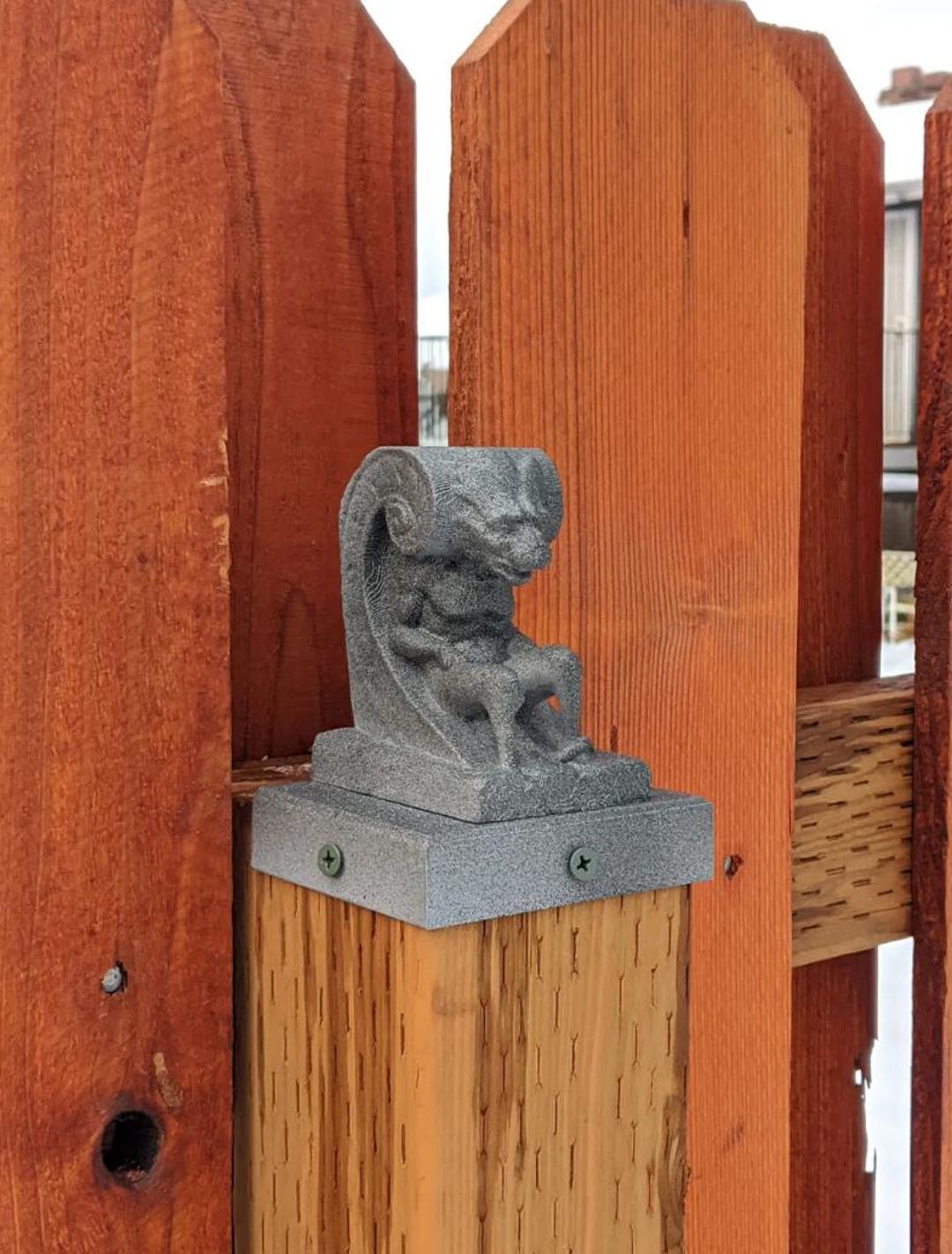 Gargoyle Fence Post Topper | Fence Post Decor | Garden Accessories ...