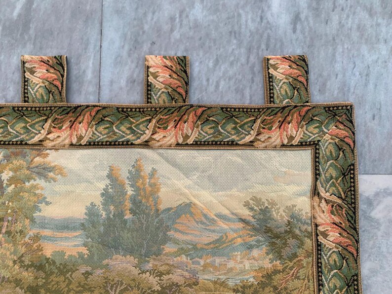 Vintage French Pictorial Romantic View Mini Tapestry: 2x3 Ft Wall ...