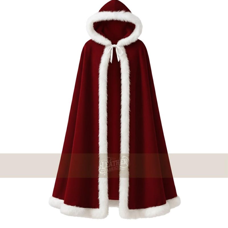 Red Cape White Fur Trim - Etsy UK