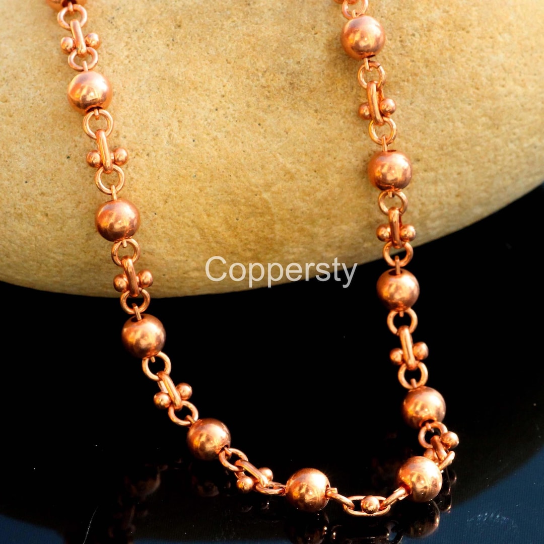 Solid Copper Ball Chain, Copper , Antique Finish, Thick 3mm Chunky ...