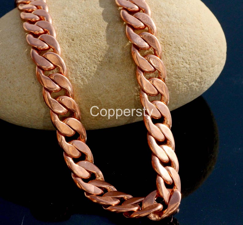 Pure Copper Chain, Copper Bracelet, Antique Finish, Thick 8mm Chunky ...