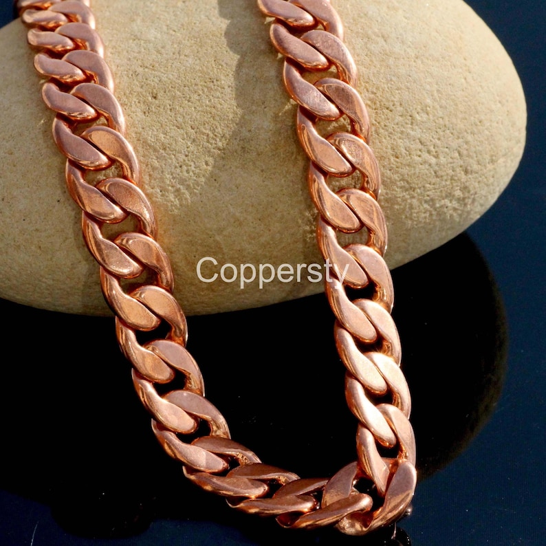 Pure Copper Chain, Copper Bracelet, Antique Finish, Thick 8mm Chunky ...