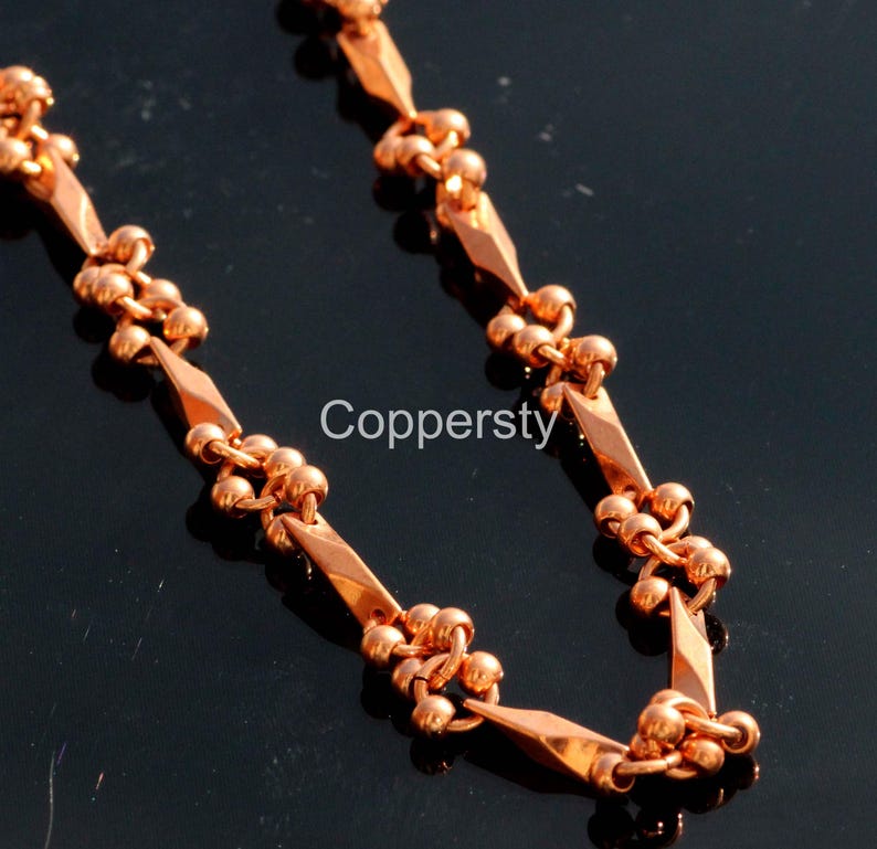Solid Copper Bead Chain, Antique Finish, Chunky Necklace - Etsy