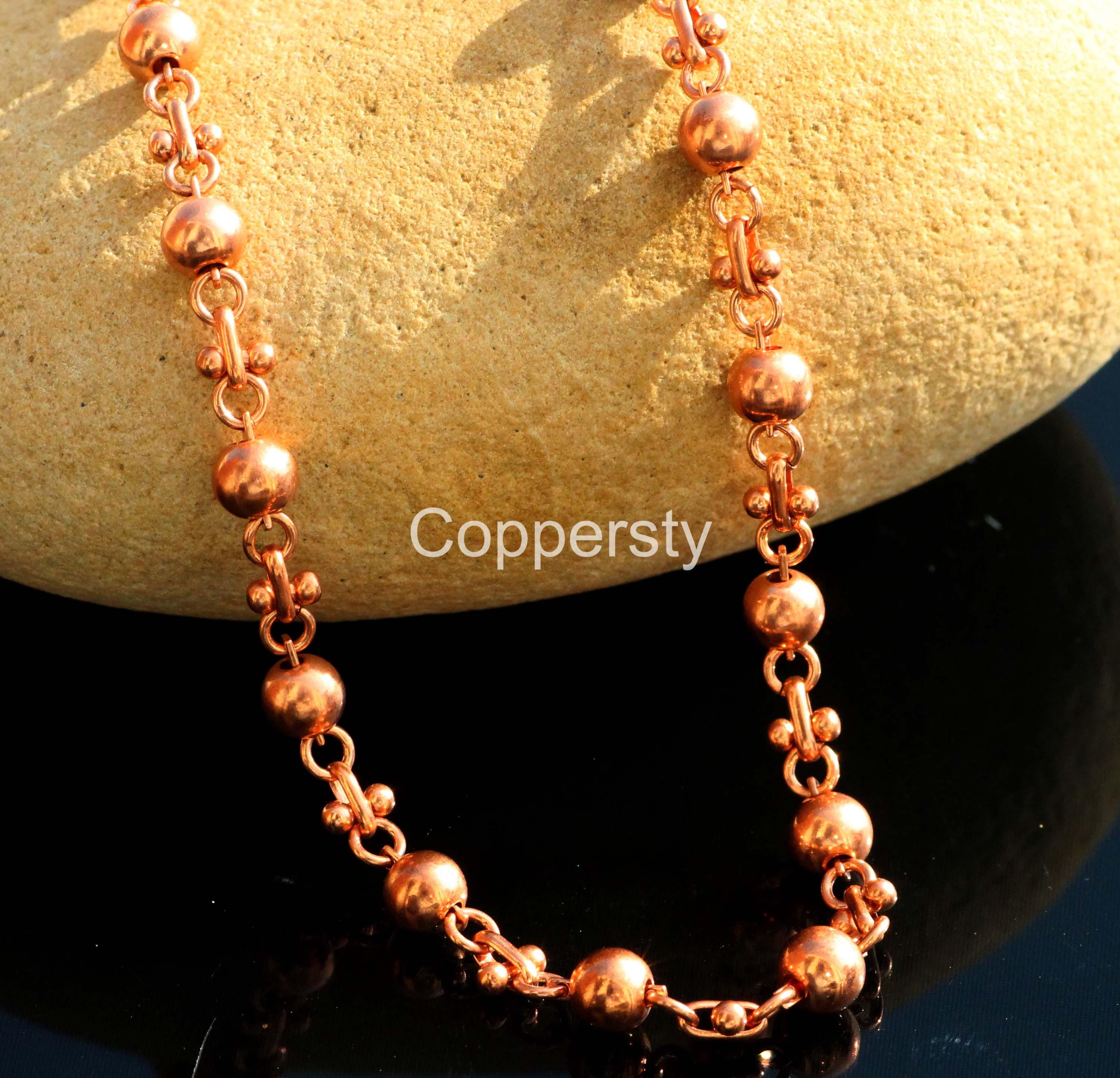Solid Copper Ball Chain, Copper , Antique Finish, Thick 3mm Chunky ...