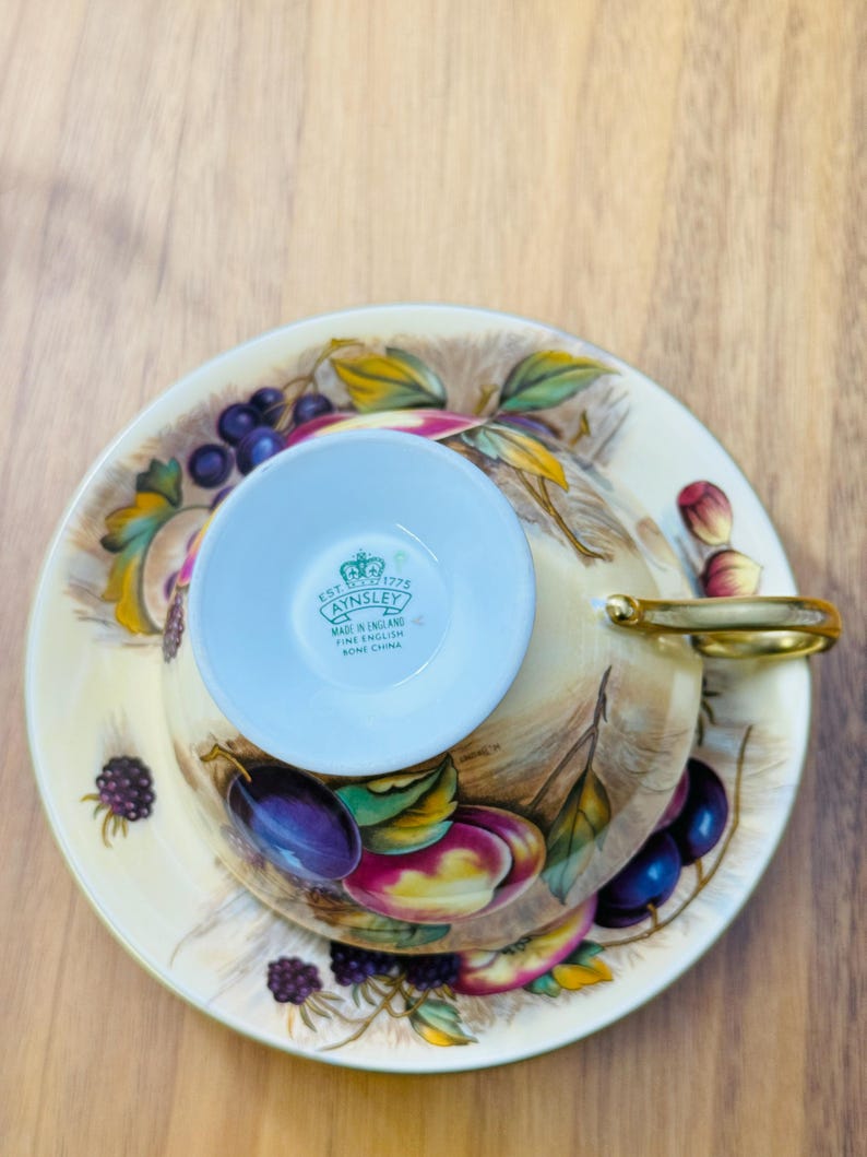 Vintage Aynsley Orchard Gold Tea Set – Signed Fine Bone China, 14-piece ...