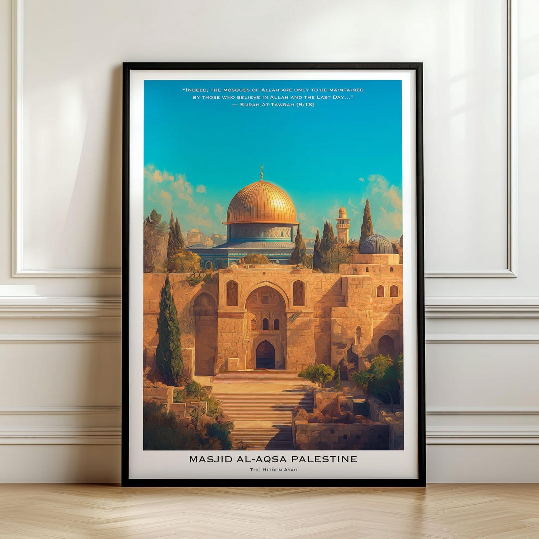 Masjid Al-aqsa Poster: Islamic Wall Art, Quran Verse (digital Download ...
