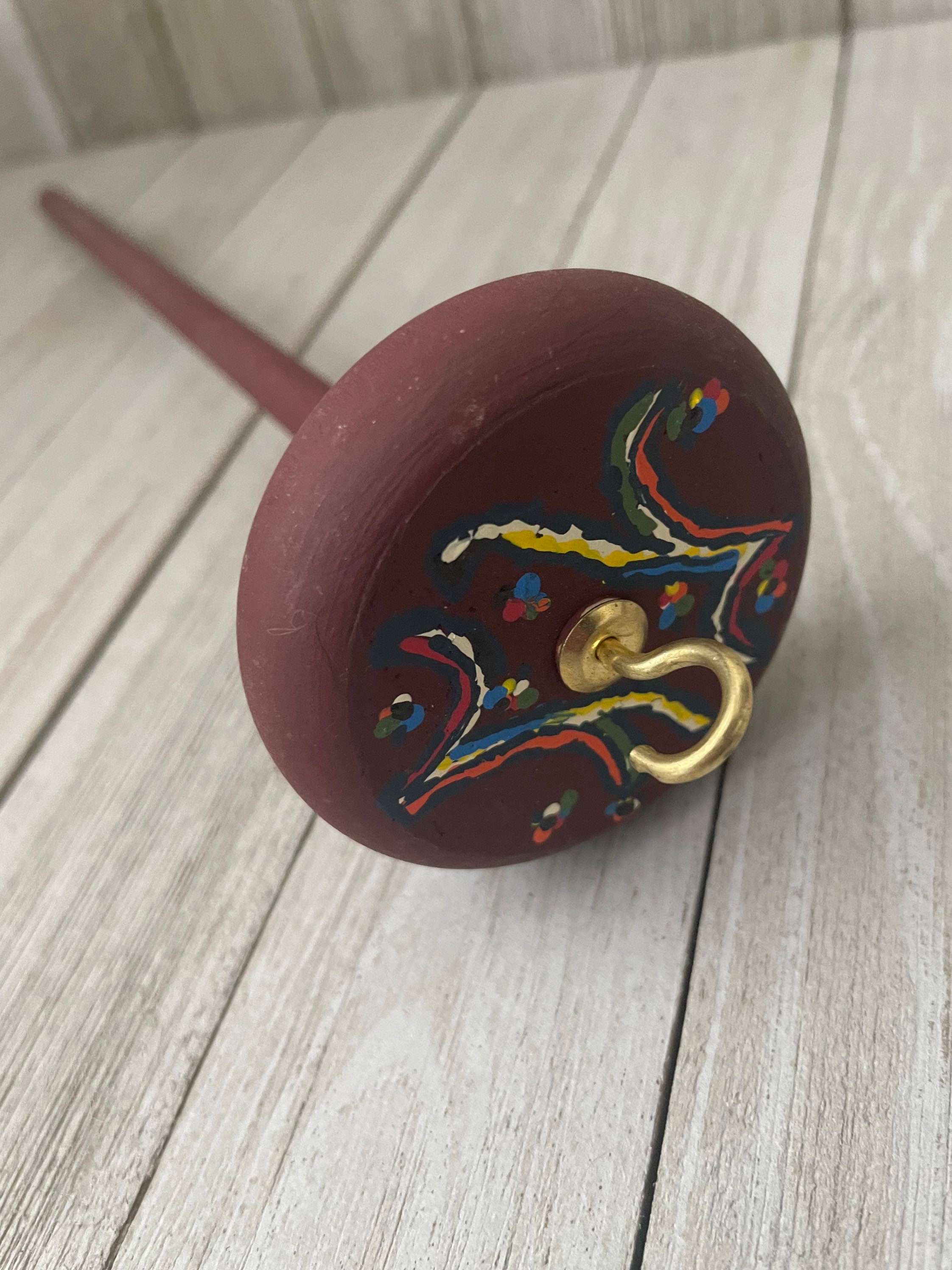 Drop Spindle, Hand Painted, Handmade, Maple, 2.0 Ounces, Top Whorl ...