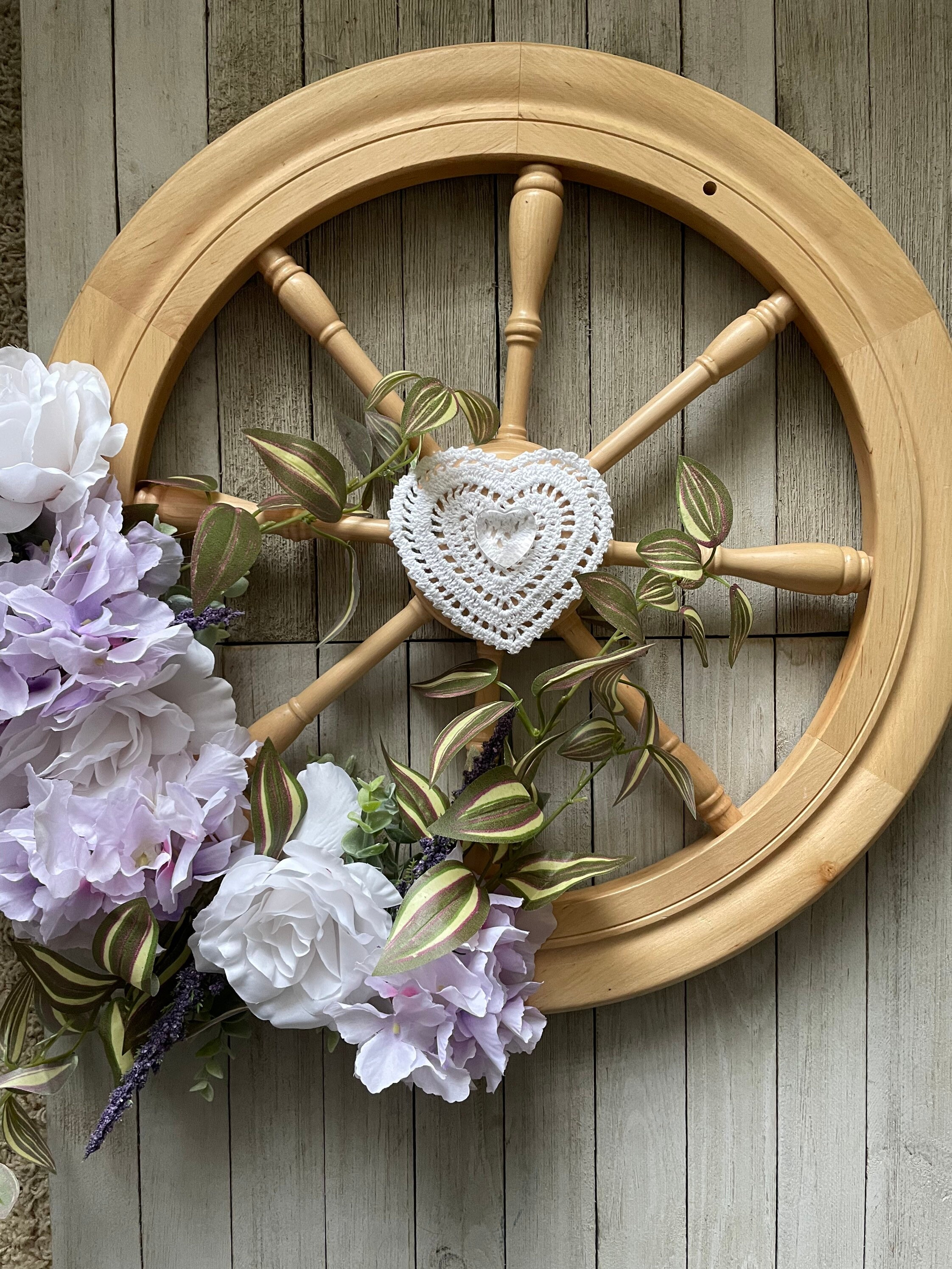 Spinning Wheel Wreath Door Decor Upcycled Kromski Sonata | Etsy